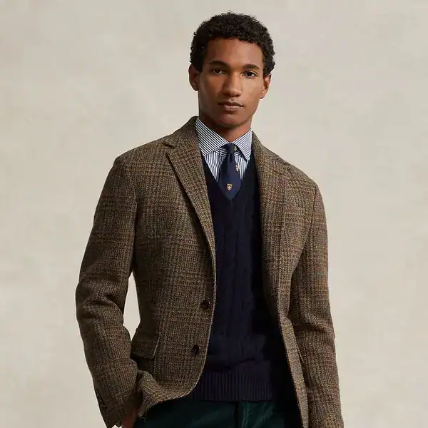 Ralph Lauren Polo Soft Tailored Herringbone Jacket - Brown Loden